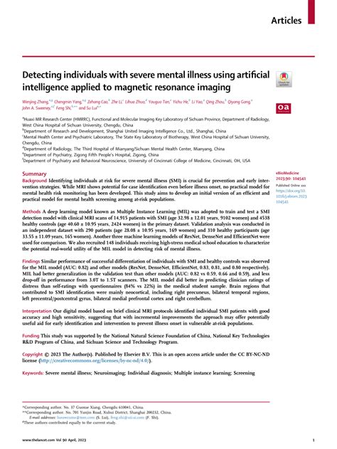 Pdf Detecting Individuals With Severe Mental Illness Using Artificial Intelligence Applied To