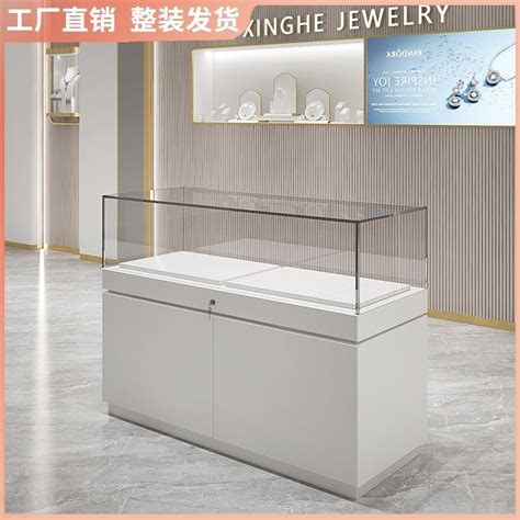 定制实木博物馆文物展台珠宝首饰柜台样品玻璃柜展示柜透明陈列柜