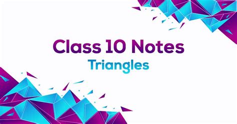 Class 10th Math Triangles Ncert Notes Cbse 2023 Pdf Download
