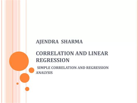 Correlation And Regression Ppt
