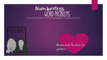 Numberless Word Problems Part By Tackling Teaching Together TPT