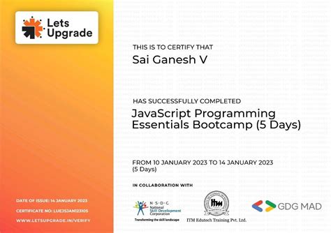 sai ganesh on linkedin letsupgrade javascript