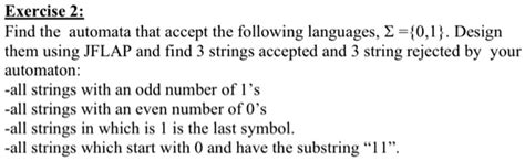 Solved Yes A Paper Solution Is Fine Exercise2 Find The Automata That Accept The Following