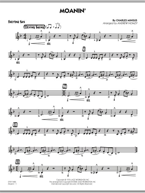 Moanin Bari Sax Sheet Music Ubicaciondepersonascdmxgobmx