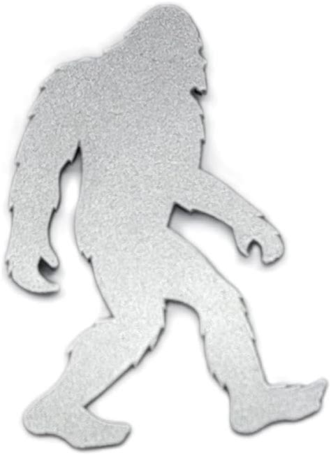 Sasquatch Emblem 4 Tall Pair Set Of 2 Flat Silver Metallic Automotive