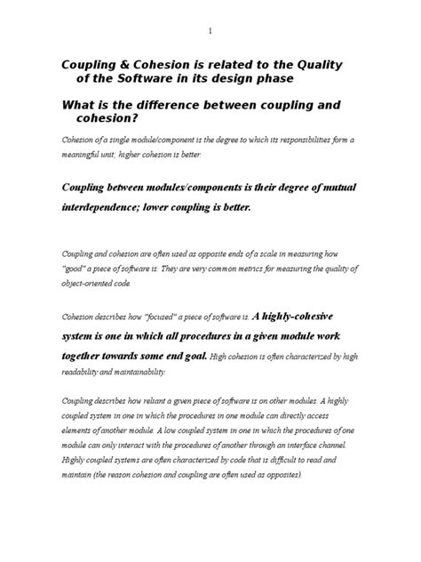 Coupling And Cohesion Pdf Modularity Modular Programming