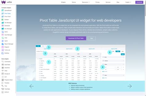 Webix Pivot Table Web Based Data Analysis Tool Sugggest