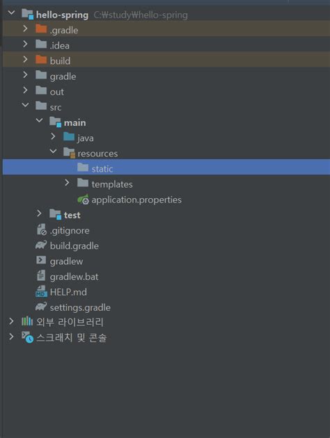 [spring boot] 스프링 부트 home 화면 만들기 with thymeleaf 인텔리제이