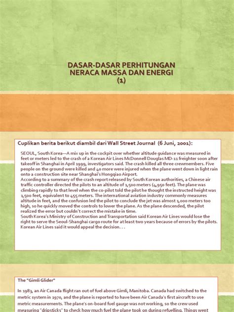 Dasar Dasar Perhitungan Neraca Massa Dan Energi 1 Pdf Mole Unit International System