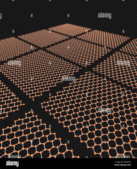 Molecular Model Of Sheets Of Silicene Showing Buckled Structure