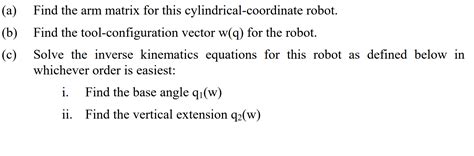 solved 2 consider the link coordinate diagram for the