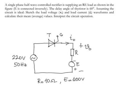 Solved A Single Phase Half Wave Controlled Rectifier Is
