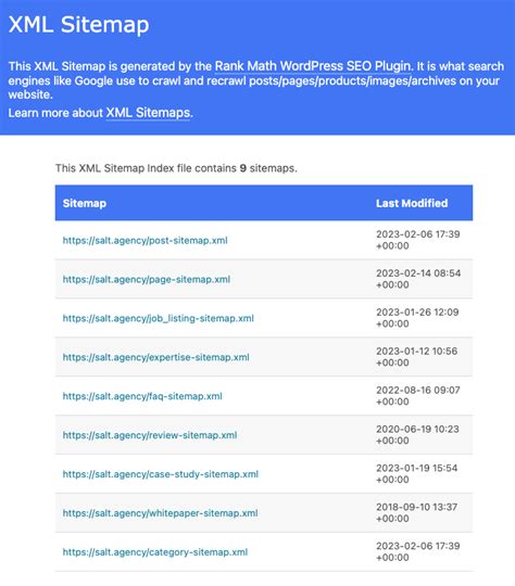 Example Of Xml Sitemap And Seo Best Practices Salt Agency®