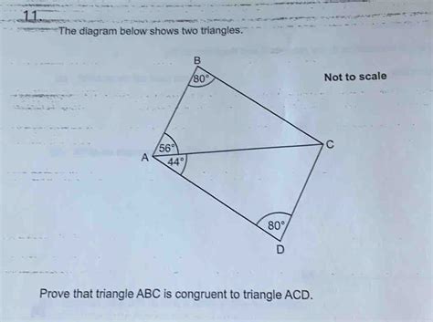 Solved 11 The Diagram Below Shows Two Triangles To Scale Prove That