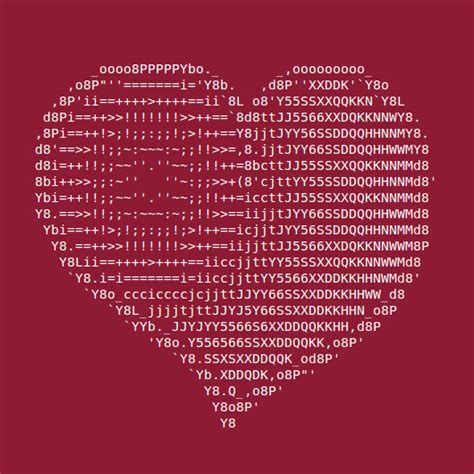 Ascii Heart By Omorashi On Deviantart