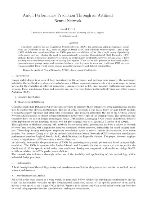 Pdf Airfoil Performance Prediction Through An Artificial Neural Network