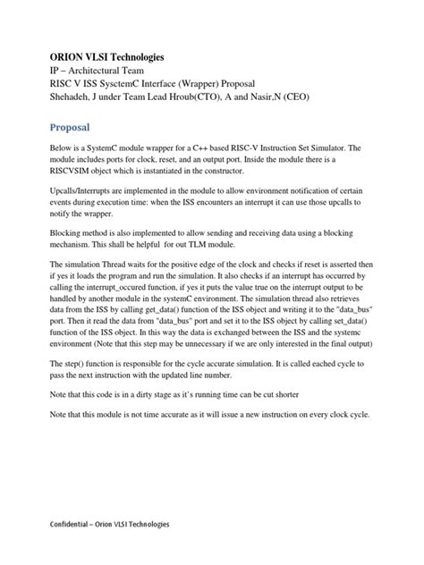 Risc V Iss Systemc Interface Propsal Download Free Pdf Constructor