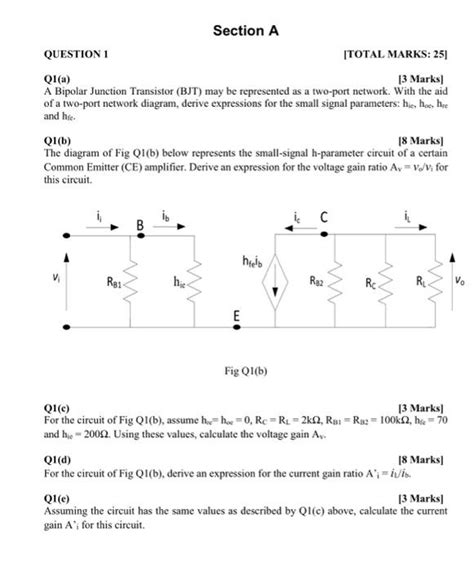 Solved Section A Question 1 Q1 A A Bipolar Junction