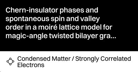 Chern Insulator Phases And Spontaneous Spin And Valley Order In A Moiré