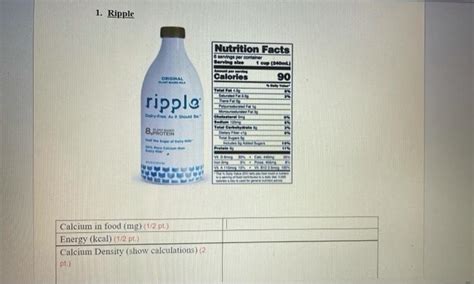 Solved 1 Instructions Calculate The Nutrient Density Of