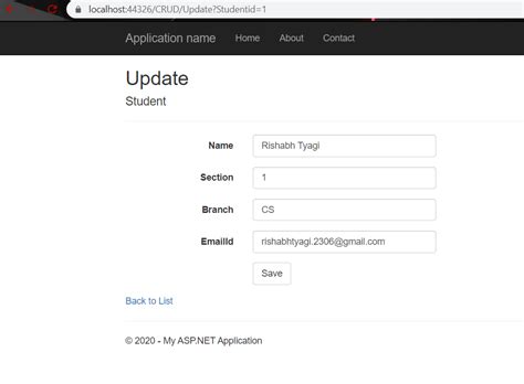 Basic Crud Create Read Update Delete In Aspnet Mvc Using C And Entity Framework