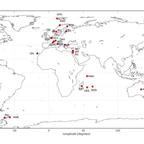 Location Of Ground Based Reference Sites See Table 2 For Explanation Download Scientific