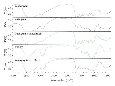 Ir Spectra Of Vancomycin Hcl Gg Hpmc And 1 1 Physical Mixtures Of Download Scientific