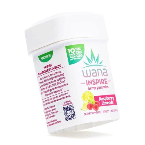Shop Wana Inspire Gummies Raspberry Limeade 300 Mg Total Cannabinoids Online Cannabuddy