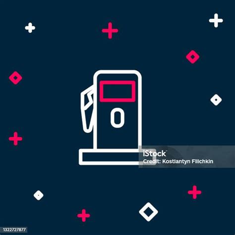 파란색 배경에 격리 된 라인 가솔린 또는 주유소 아이콘 자동차 연료 기호 가솔린 펌프 다채로운 개요 개념 벡터 0명에 대한 스톡 벡터 아트 및 기타 이미지 Istock
