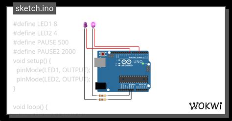 Blikanie Delay Wokwi ESP32 STM32 Arduino Simulator