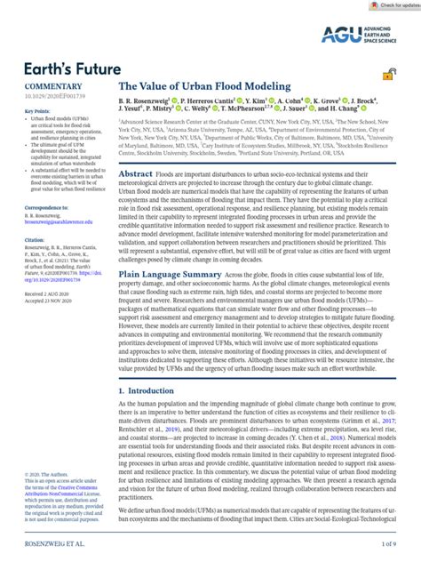 The Value Of Urban Flood Modeling Pdf Flood Ecological Resilience