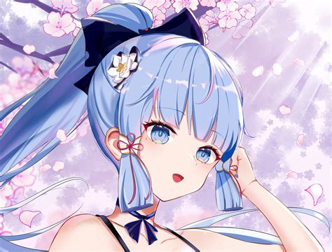 Wallpaper Kamisato Ayaka Genshin Impact Genshin Impact Gadis Anime