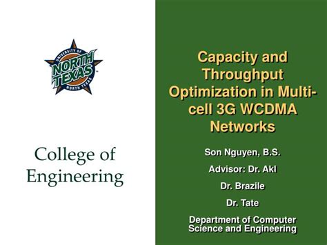 Ppt Capacity And Throughput Optimization In Multi Cell 3g Wcdma