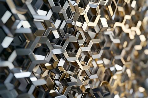 a complex pattern of interwoven hexagons and triangles each section in