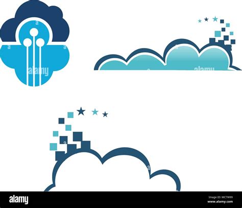 Cloud Technology Template Set Stock Vector Image Art Alamy