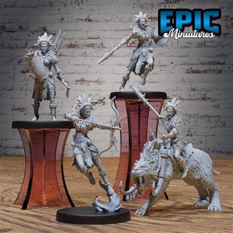 Barbarian Tribe Female Set Arctic Warrior Frozen Human Snow Fighter Wildling Ice