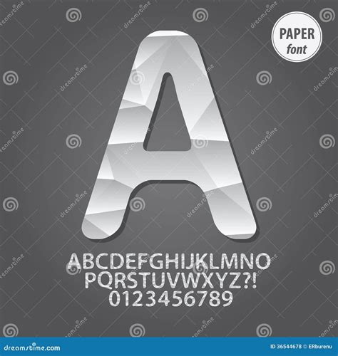 Abstract Paper Alphabet And Digit Vector Stock Vector Illustration Of White Character 36544678