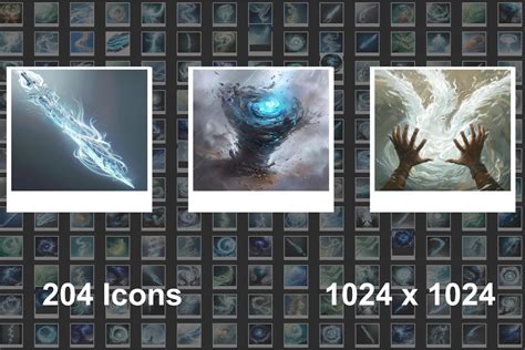 204 fantasy aeromancer skill rpg icons pack 2d icons unity asset store