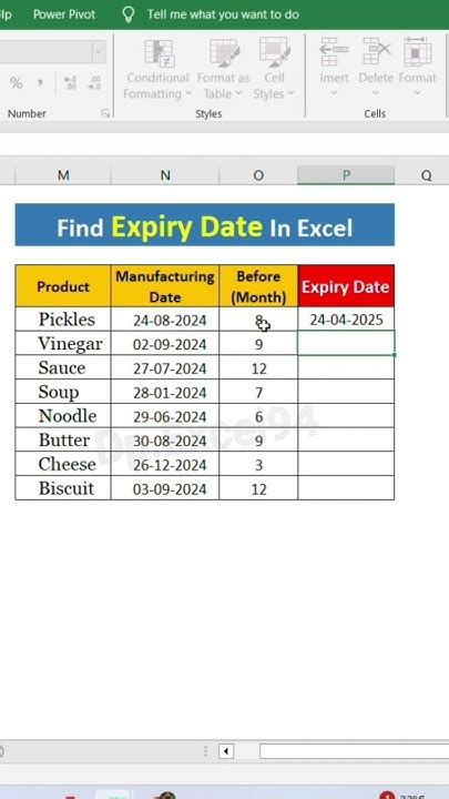 How To Find Expiry Date In Excel Youtube