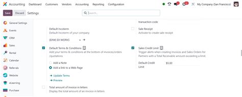 How To Set Default Terms And Conditions In Odoo 17 Accounting
