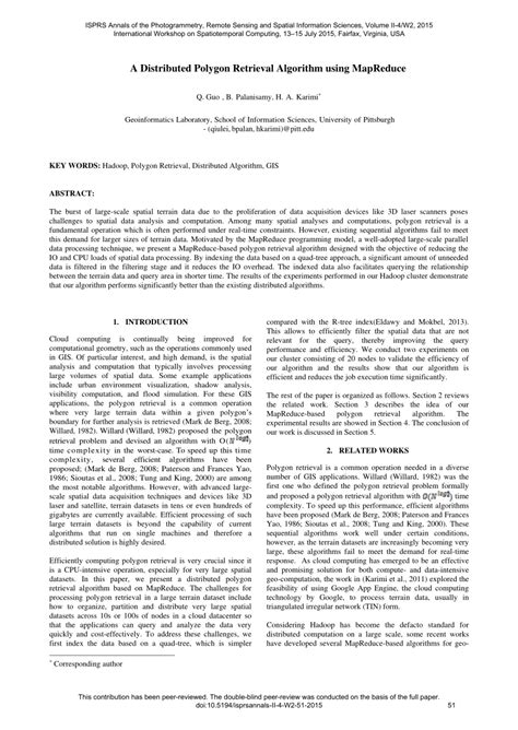 Pdf A Distributed Polygon Retrieval Algorithm Using Mapreduce