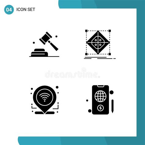 Creative Icons Modern Signs And Symbols Of Politics Check In Vote Grid Location Stock Vector