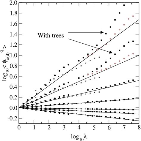 Loglog Plot Of The Normalized Trace Moments Versus The Scale Ratio λl