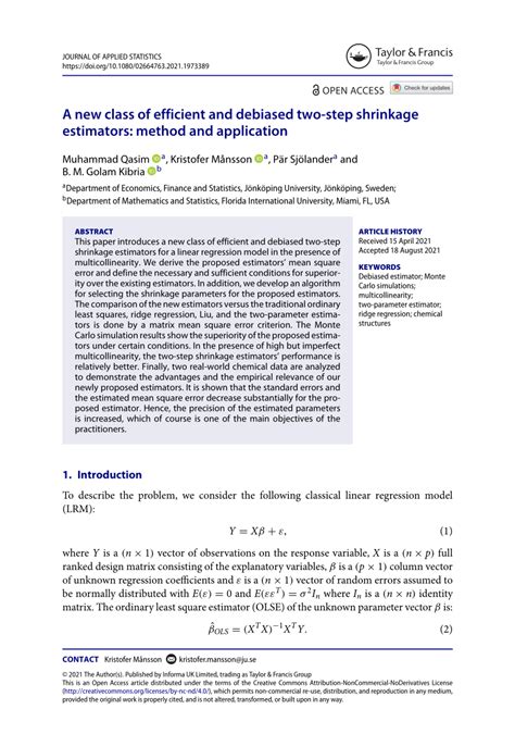 Pdf A New Class Of Efficient And Debiased Two Step Shrinkage