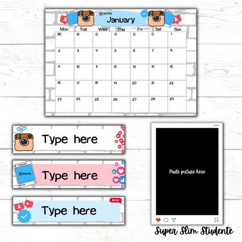 Social Media Editable Classroom Theme Choose Font Super Slim Studente