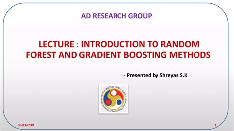 Introduction To Random Forest And Gradient Boosting Methods A Lecture