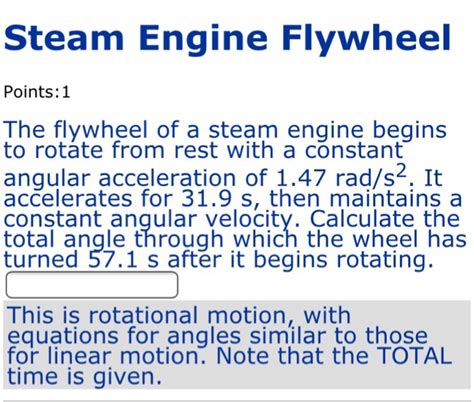 Solved Steam Engine Flywheel The Flywheel Of A Steam Engine