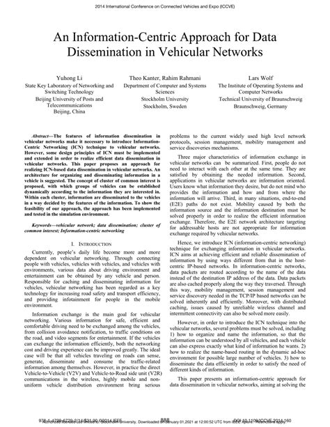 pdf an information centric approach for data dissemination in