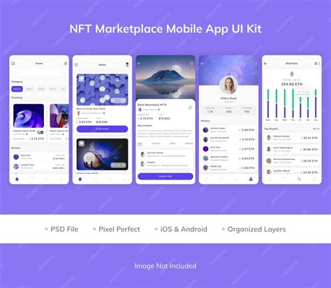 Premium Psd Nft Marketplace Mobile App Ui Kit