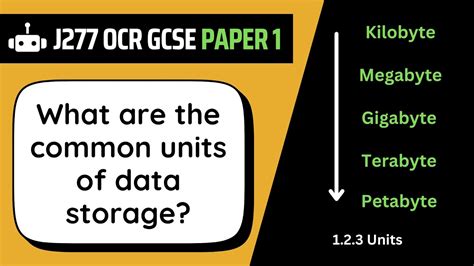 Ocr J277 Gcse 1 2 3 Units Of Data Storage Youtube